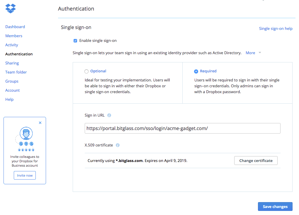 Dropbox: Deploying Forcepoint Data Security Cloud | SSE as a SAML IdP